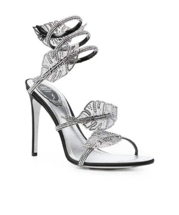 Rene Caovilla Leaf Crystal-embellished Heeled Sandals