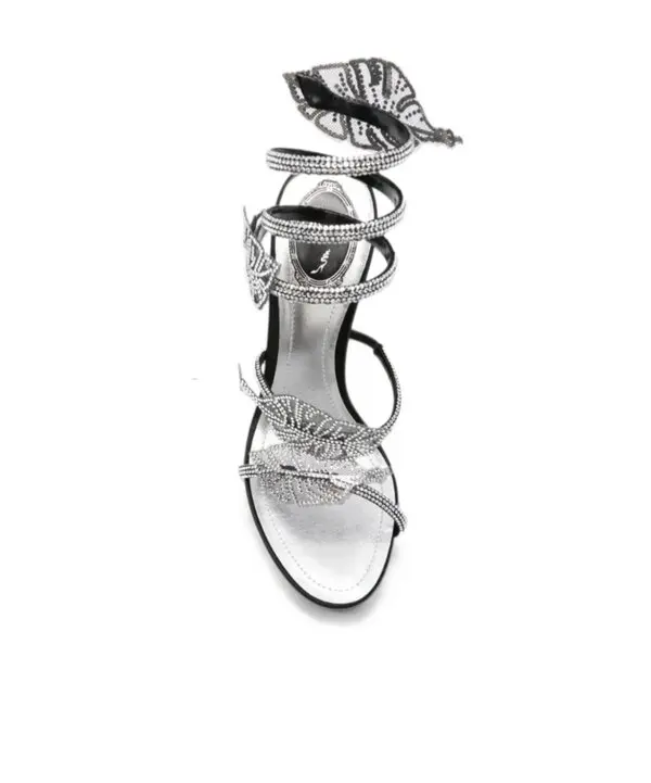 Rene Caovilla Leaf Crystal-embellished Heeled Sandals