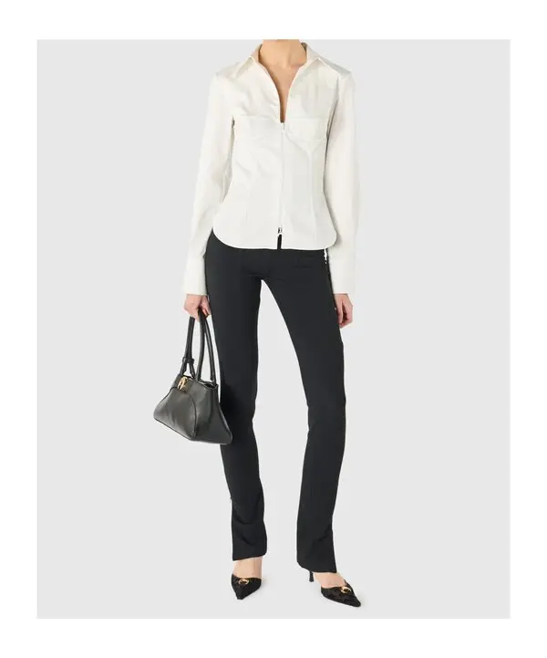 MARINE SERRE Zip-front Bustier Shirt
