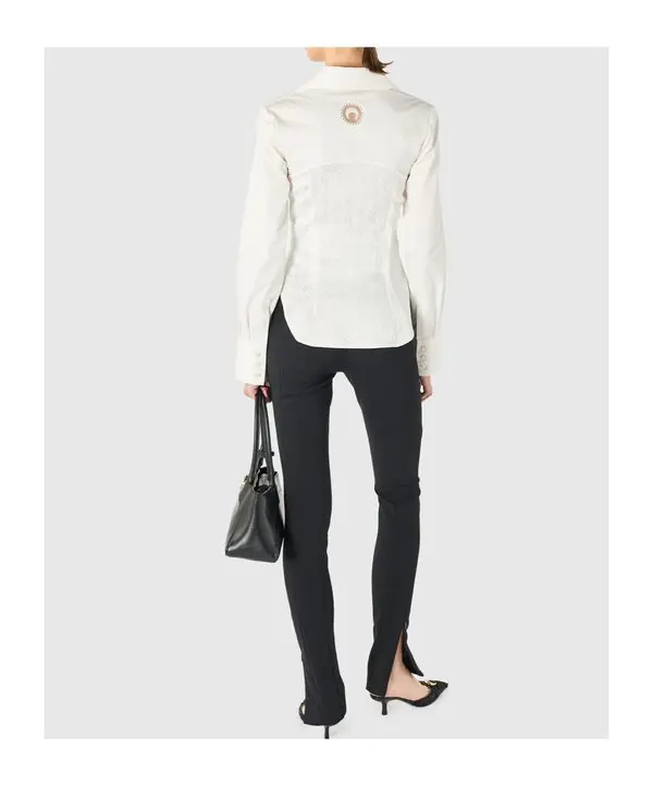 MARINE SERRE Zip-front Bustier Shirt
