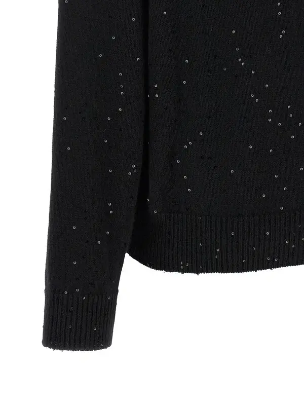 Brunello Cucinelli V-neck Sequin Embellished Sweater