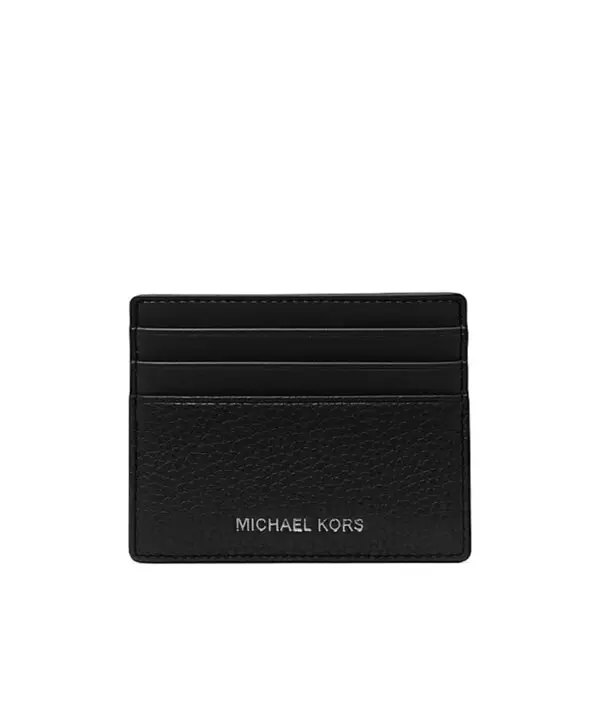 Michael Kors Cooper Pebbled Leather Tall Card Case - Black