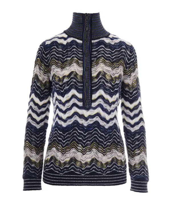 Missoni Long-sleeve High-neck Knit Top - Blu Yellow