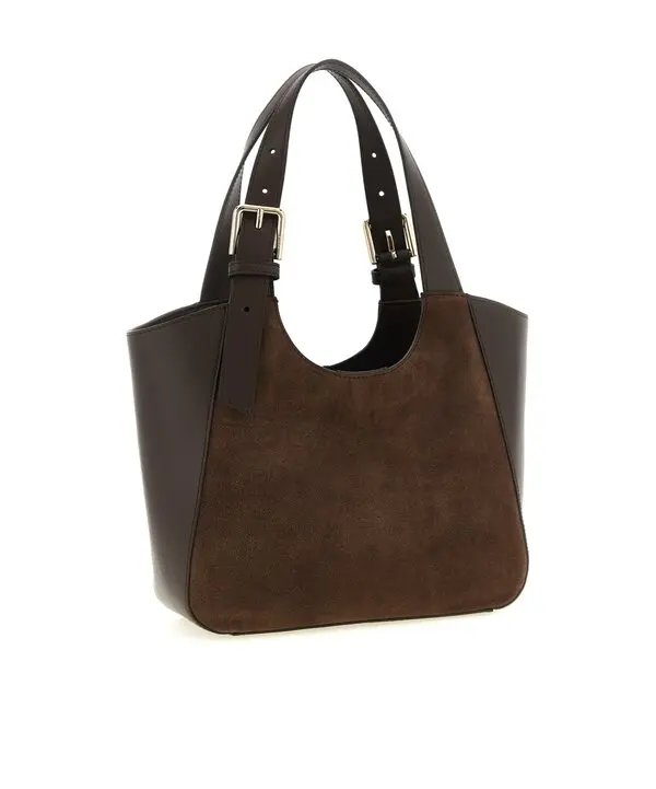 Furla Suede-panel Leather Shoulder Bag