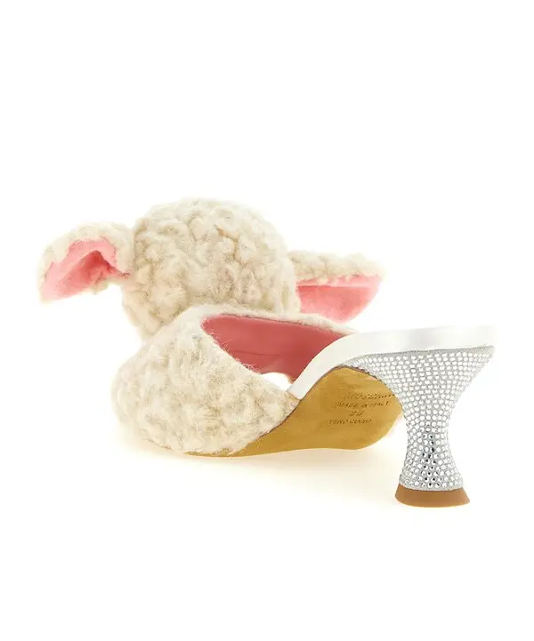 Moschino Teddy-bear Crystal-embellished Mules