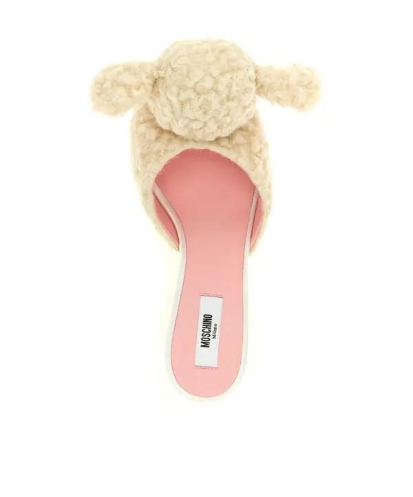 Moschino Teddy-bear Crystal-embellished Mules