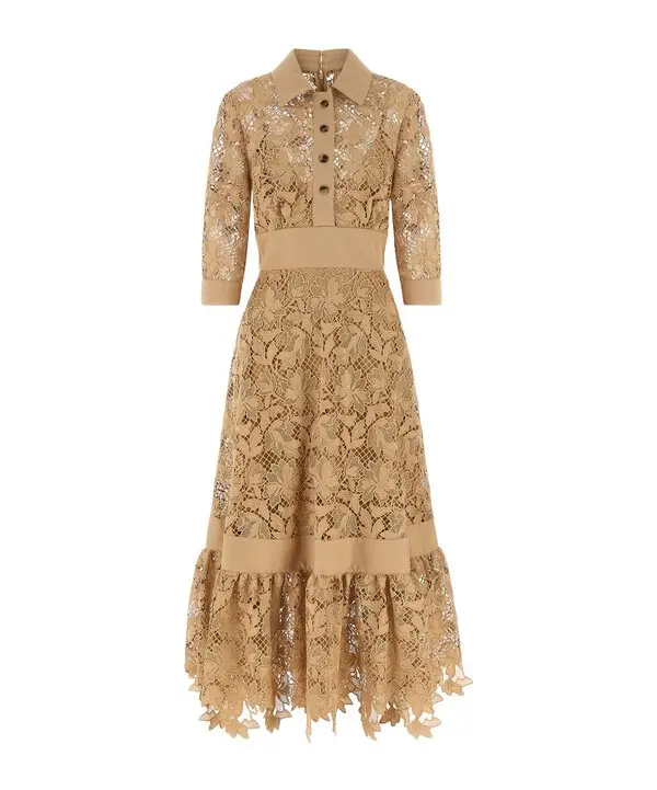 Elie Saab Floral Macramé Dress