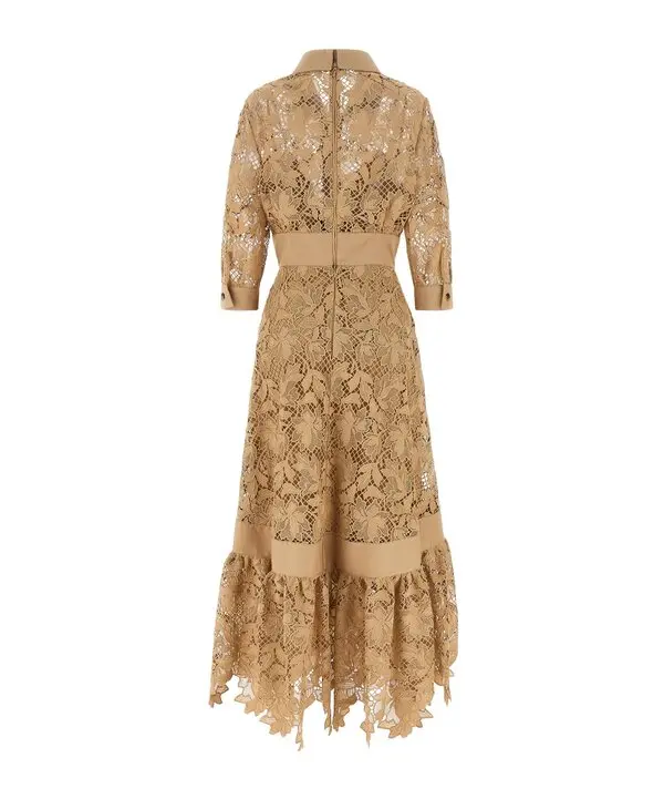 Elie Saab Floral Macramé Dress