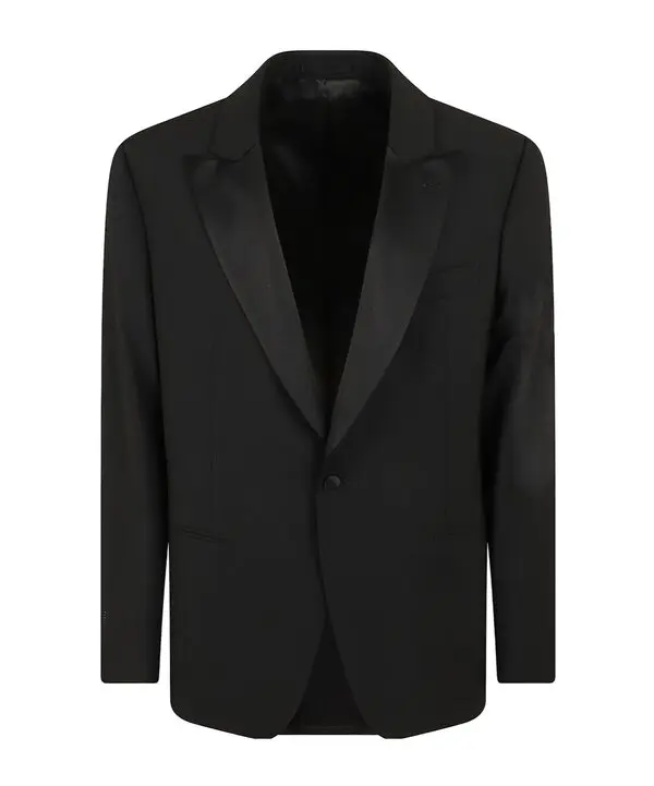 LARDINI Single-breasted Tuxedo Blazer - Black