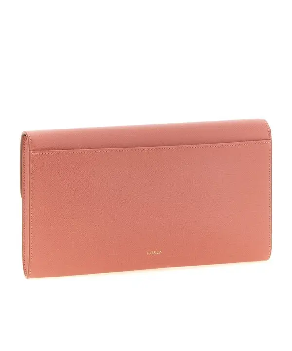 Furla Xl Continental Logo-plaque Leather Clutch Bag