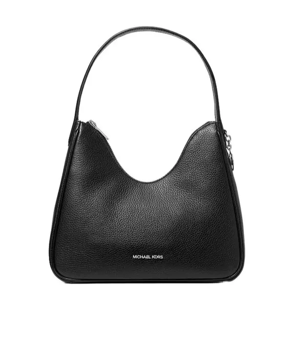Michael Kors Nayla Small Pebbled Leather Hobo Shoulder Bag - Black