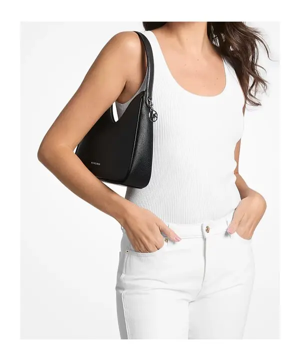 Michael Kors Nayla Small Pebbled Leather Hobo Shoulder Bag