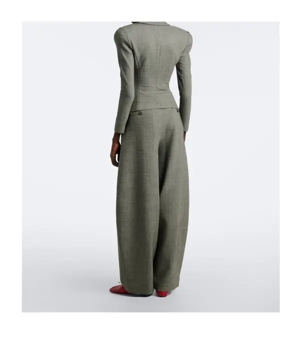 Magda Butrym Herringbone Wool-blend Barrel-leg Pants