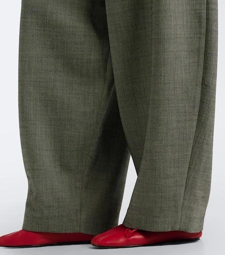 Magda Butrym Herringbone Wool-blend Barrel-leg Pants