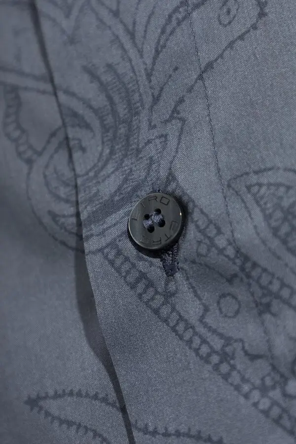 Etro Cotton Muslin Shirt With Placed Pegaso Print