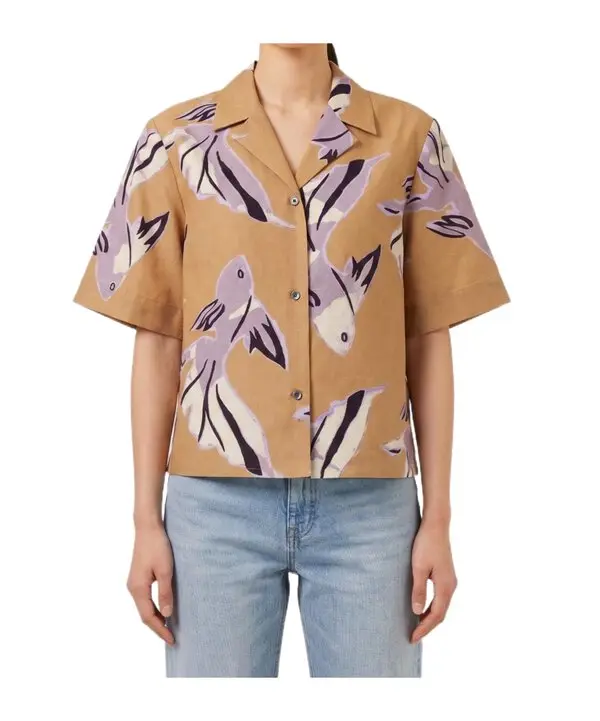 Paul Smith Fish Print Button-up Shirt - Nude
