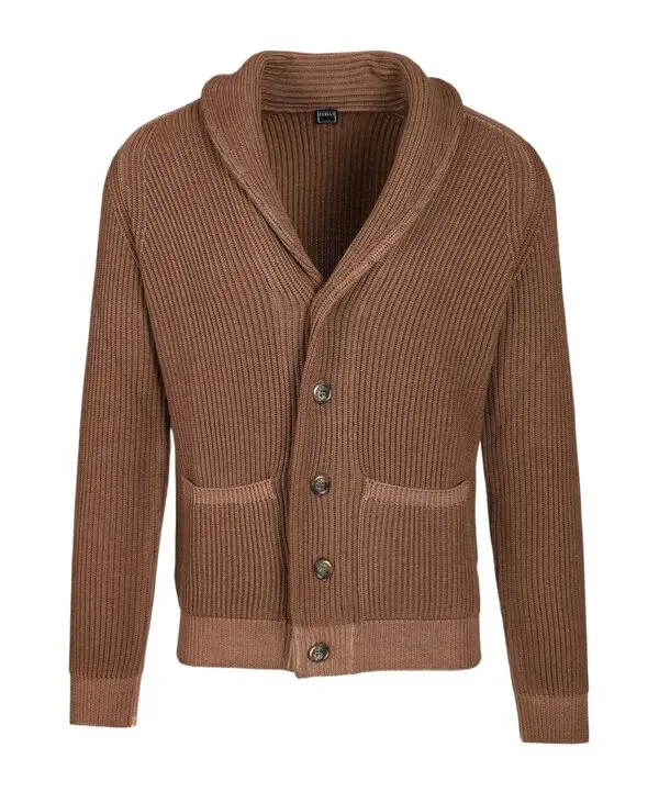 Fedeli Long-sleeve Cardigan - Brown