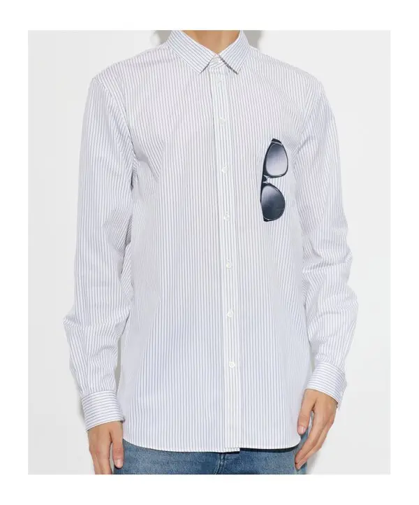 Moschino Sunglass Printed Striped Shirt