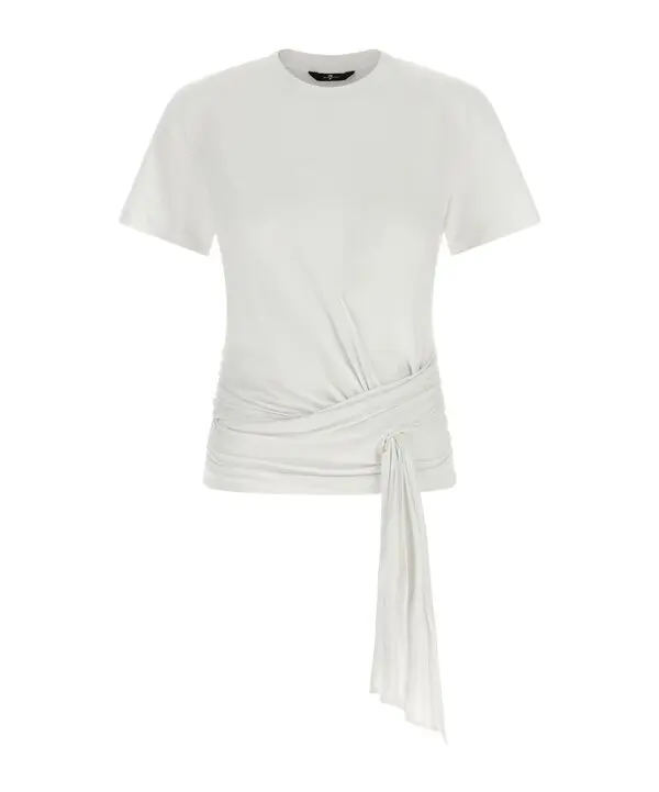 7 For All Mankind Draped Detail T-shirt - White