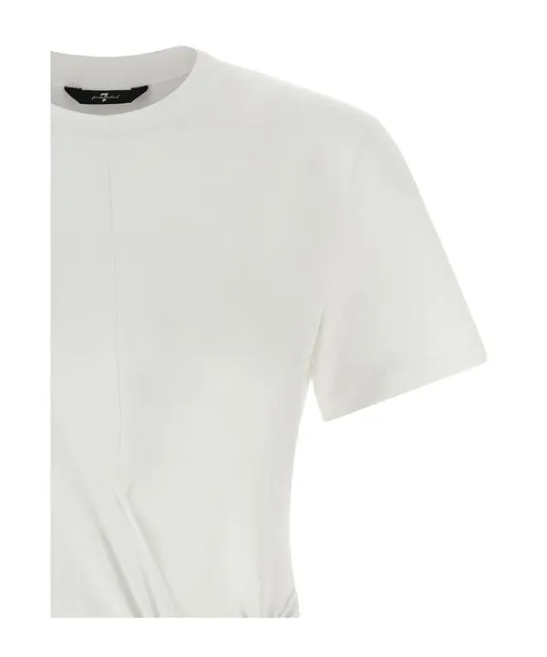 7 For All Mankind Draped Detail T-shirt - White