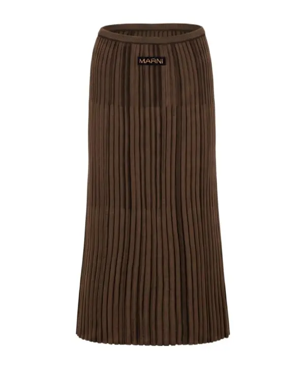 Marni Pleated Midi Skirt - Green
