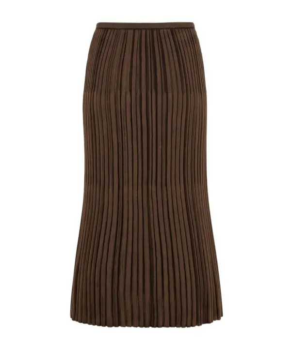 Marni Ribbed-knit Midi Skirt - Green