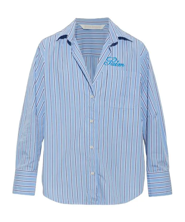 Palm Angels Striped Shirt - Blue