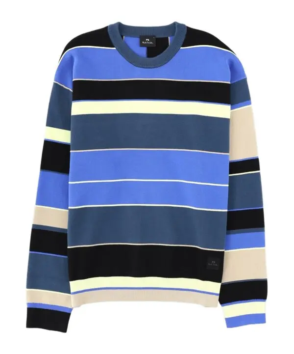 Paul Smith Striped Panel Knitted Sweater - Blue