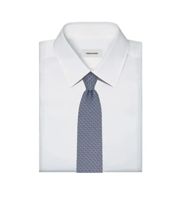 FERRAGAMO Gancini Circular Print Tie