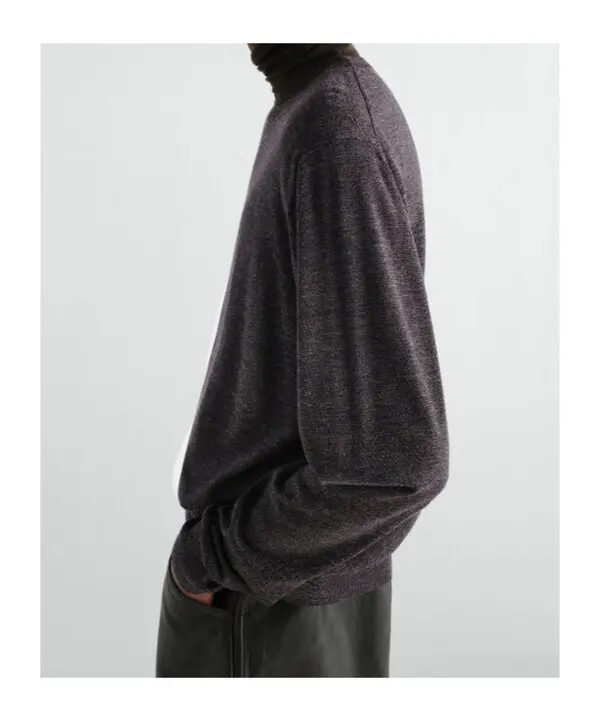 LEMAIRE Crew Neck Sweater In Fine Mouliné Merino Wool