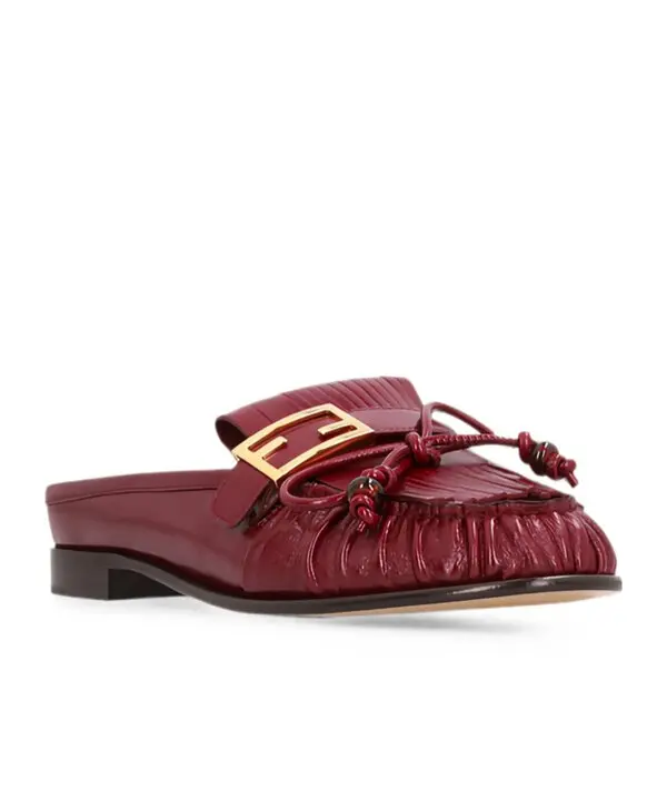Fendi Fringe Buckle-detail Mules