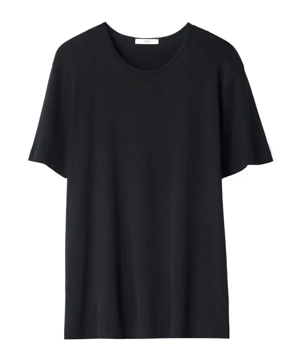 LEMAIRE Scoop-neck T-shirt In Ribbed Jersey - Black