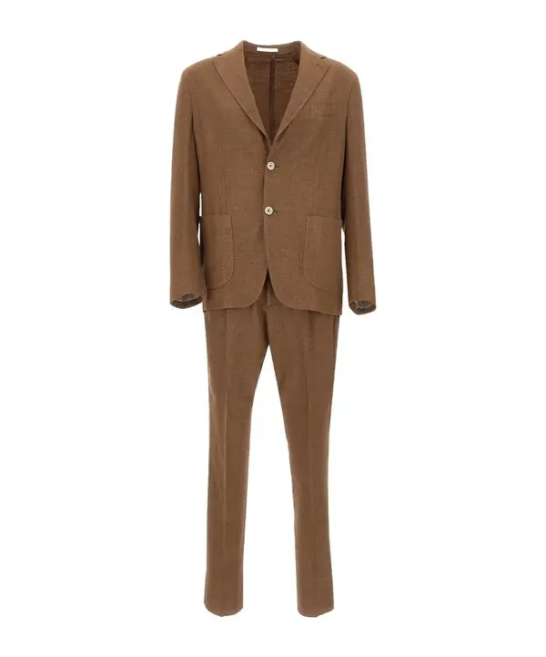 Eleventy Single-breasted Suit And Trousers Two-piece Set - Brown