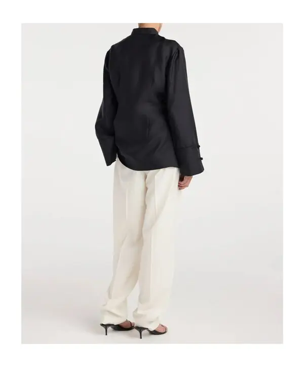 RÓHE Pankou Closure Top With Mandarin Collar And Long Sleeves