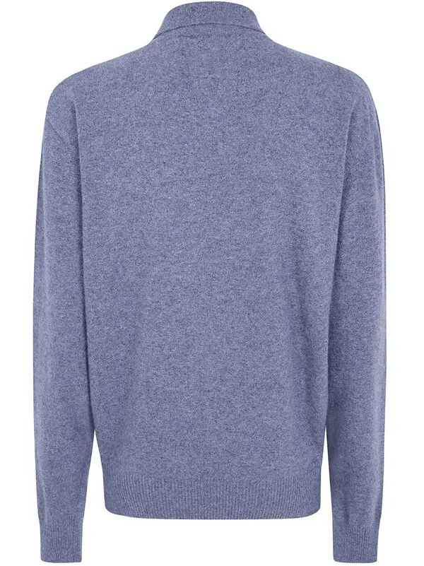 RÓHE Long-sleeved Knitwear With Polo Collar - Greyoatcheck