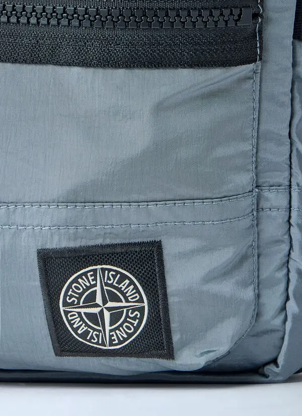 Stone Island Logo Patch Messenger Bag - Blue