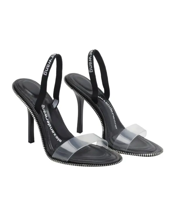 Alexander Wang Logo Strass Heeled Sandals