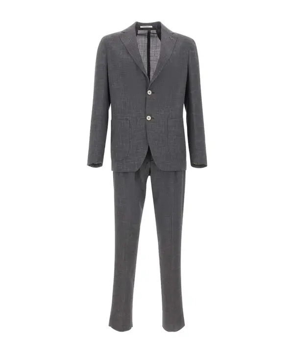 Eleventy Single-breasted Suit Jacket And Trousers Two-piece Set - Dark Gray
