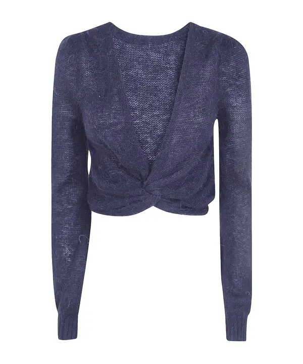 TWINSET Solid-color Double-knit Top - Blue