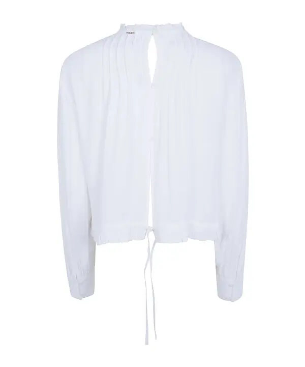 TWINSET Lace Panel Long Sleeve Top