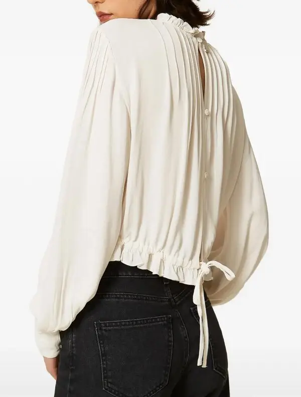 TWINSET Lace Panel Long Sleeve Top
