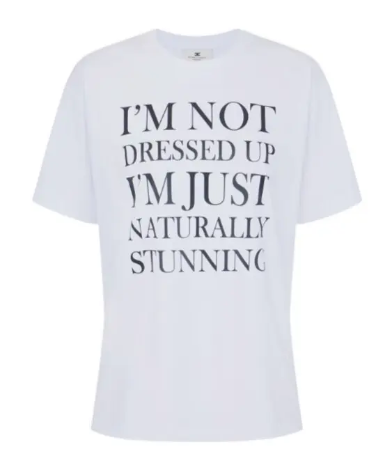 Elisabetta Franchi Lightweight Jersey T-shirt With Print - Chalk