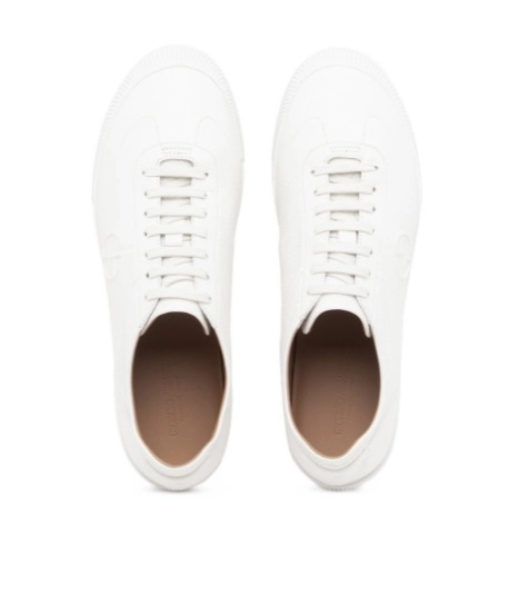 Giorgio Armani Sneaker In Leather With A Rubber Sole