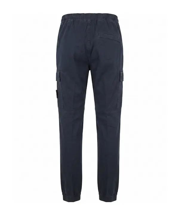 Stone Island Cargo Trousers With Elastic Waist - Navy Blue
