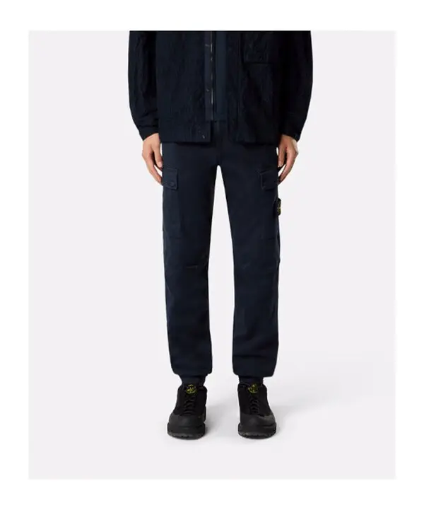 Stone Island Cargo Trousers With Elastic Waist - Navy Blue