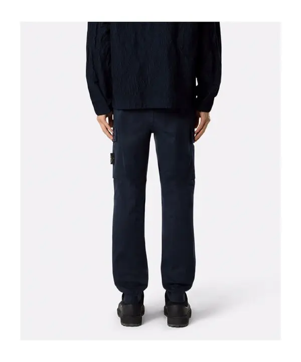 Stone Island Cargo Trousers With Elastic Waist - Navy Blue