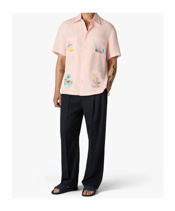 Casablanca Embroidered Short-sleeve Shirt