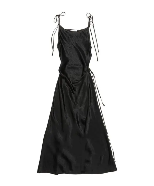 Acne Studios Sleeveless Satin Maxi Dress - Black