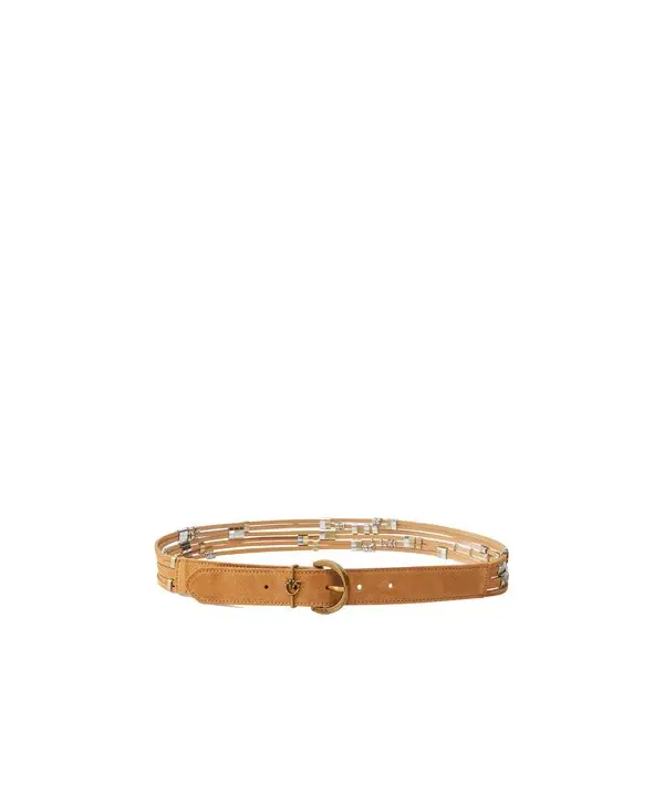 Pinko Suede Belt With Loops, 3cm