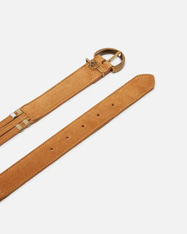 Pinko Suede Belt With Loops, 3cm